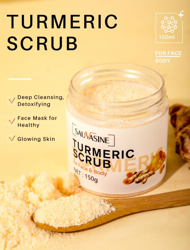 Natural Turmeric Face Body Scrubs Skin Whitening Brightening For Dark Spots